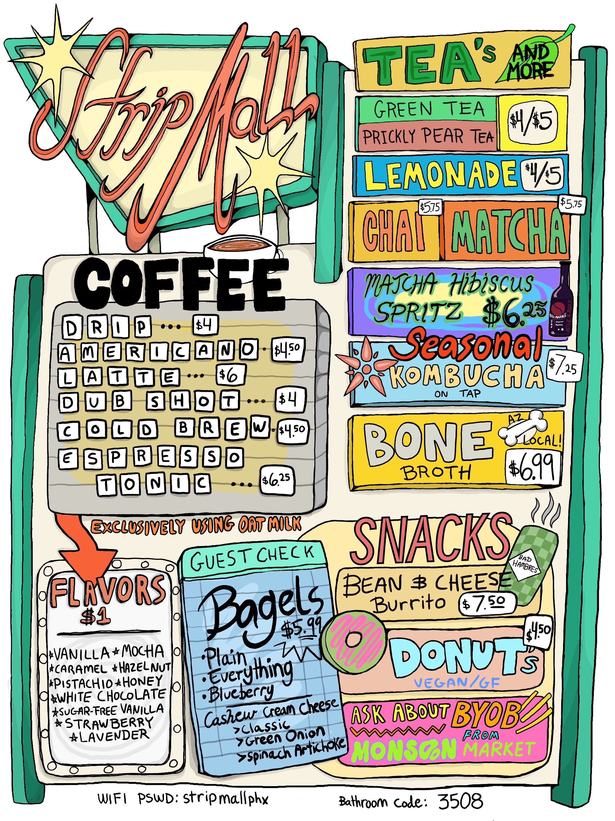 Strip Mall Coffee Menu | Our Phoenix Food and Drink Options